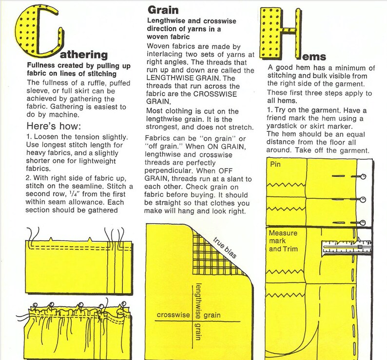 A-Z Sewing Handbook 1970s Sewing Glossary & How-to Ebook, Instant ...