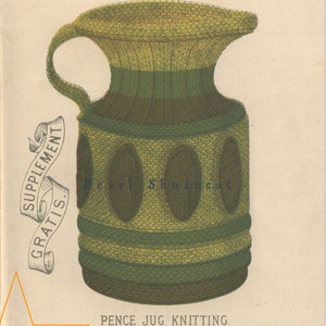 Victorian Pence Jug Knit Pattern, Rare Museum Quality 1880s Vase ...