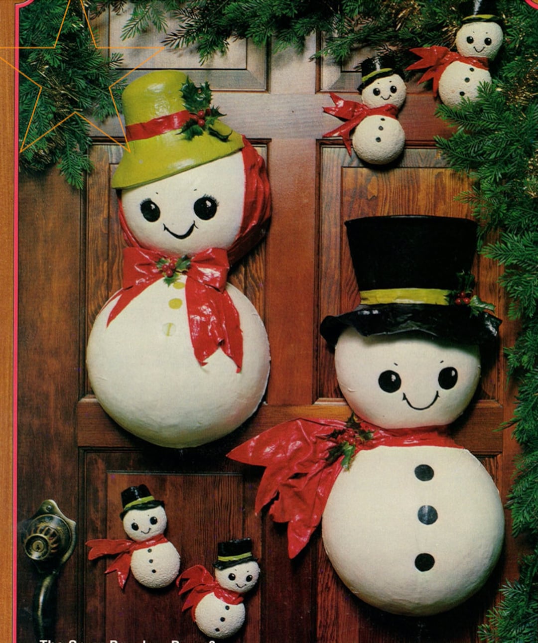 Easy Snowman Craft Pattern, Retro Christmas, Kids Craft Styrofoam Paper ...