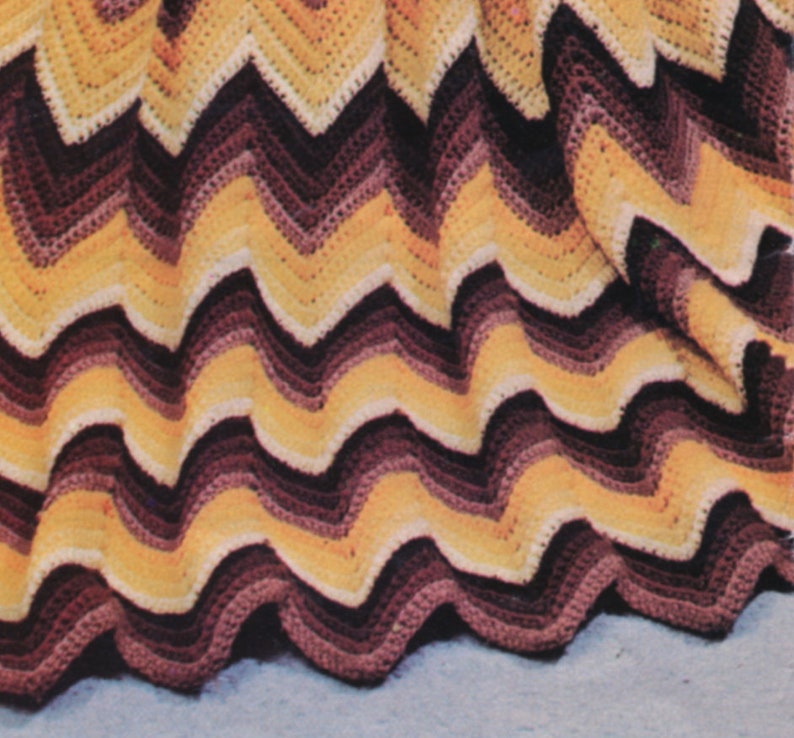 14 Color Charts Ripple Blanket Crochet Pattern Retro Chevron - Etsy