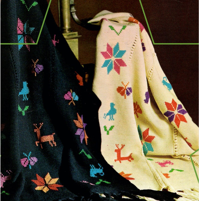 Peruvian Crochet Blanket Pattern Tunisian Stitch Afghan Throw - Etsy