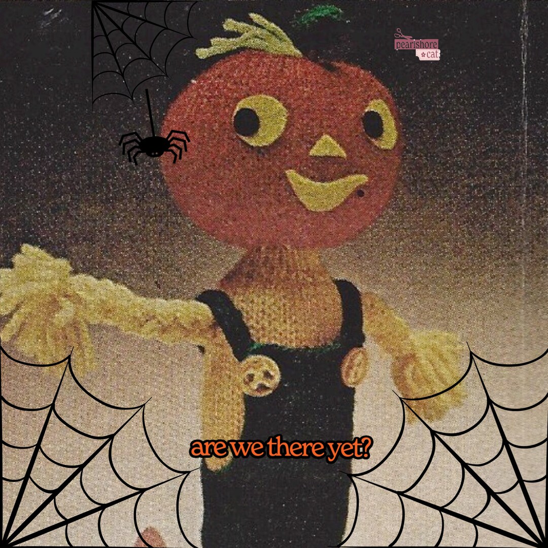 Scarecrow Pumpkin Knitting Pattern Pdf Vintage 70s Knit Pattern Instant ...