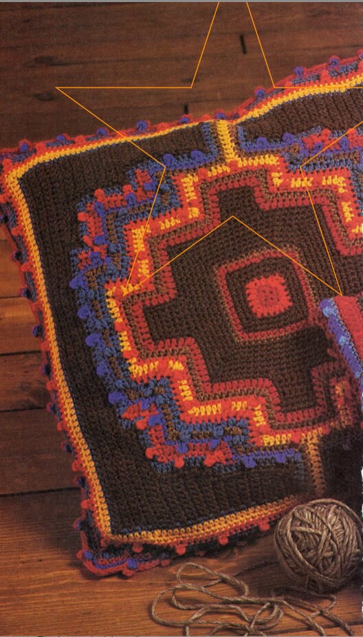 Vintage Crochet Pillow Patterns 2 Boho Blue Throw Pillows | Etsy