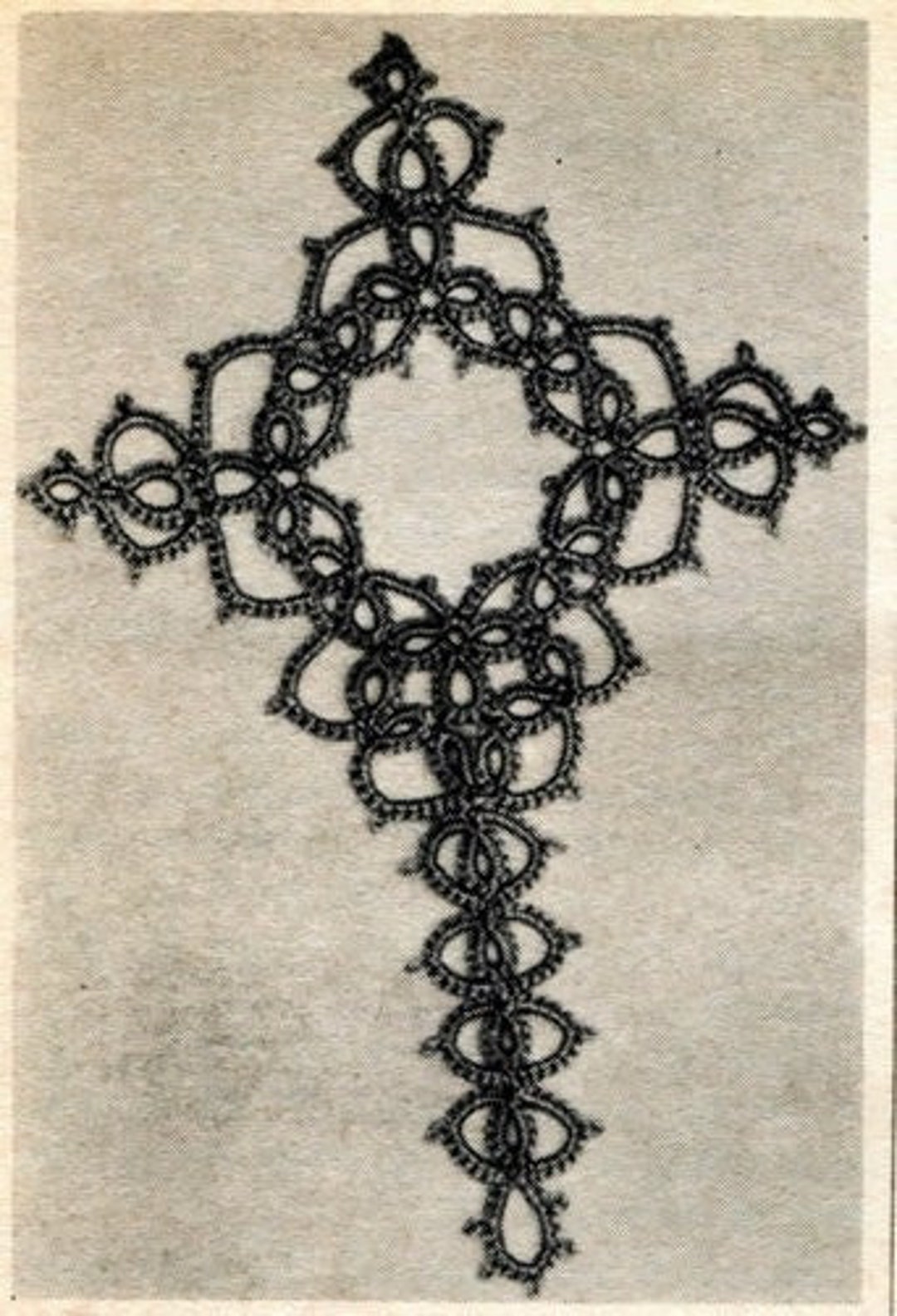 1960s Cross Tatting Pattern Pdf, Bible Bookmark Baptism Towel, Instant ...