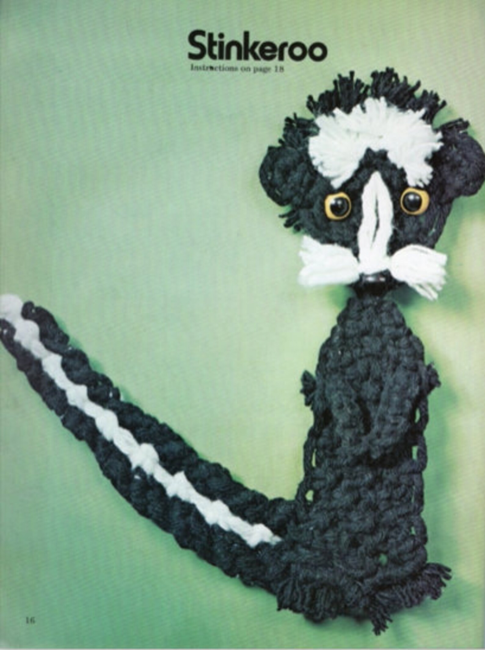 8 Large Macramé Wall Hanging Patterns 70s Raccoon Snail Rabbit Monkey ...