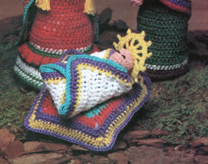 6 Piece Nativity Scene Crochet Patterns Baby Jesus Mary Joseph | Etsy