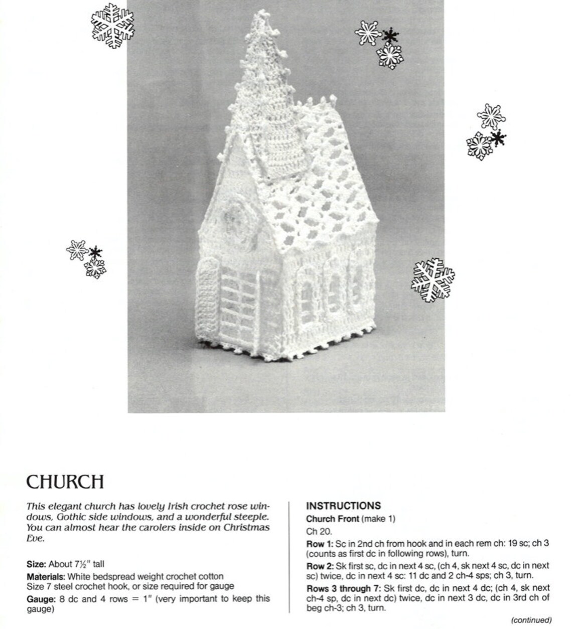 5 Christmas Church & Village Crochet Pattern Set, Instant Digital ...