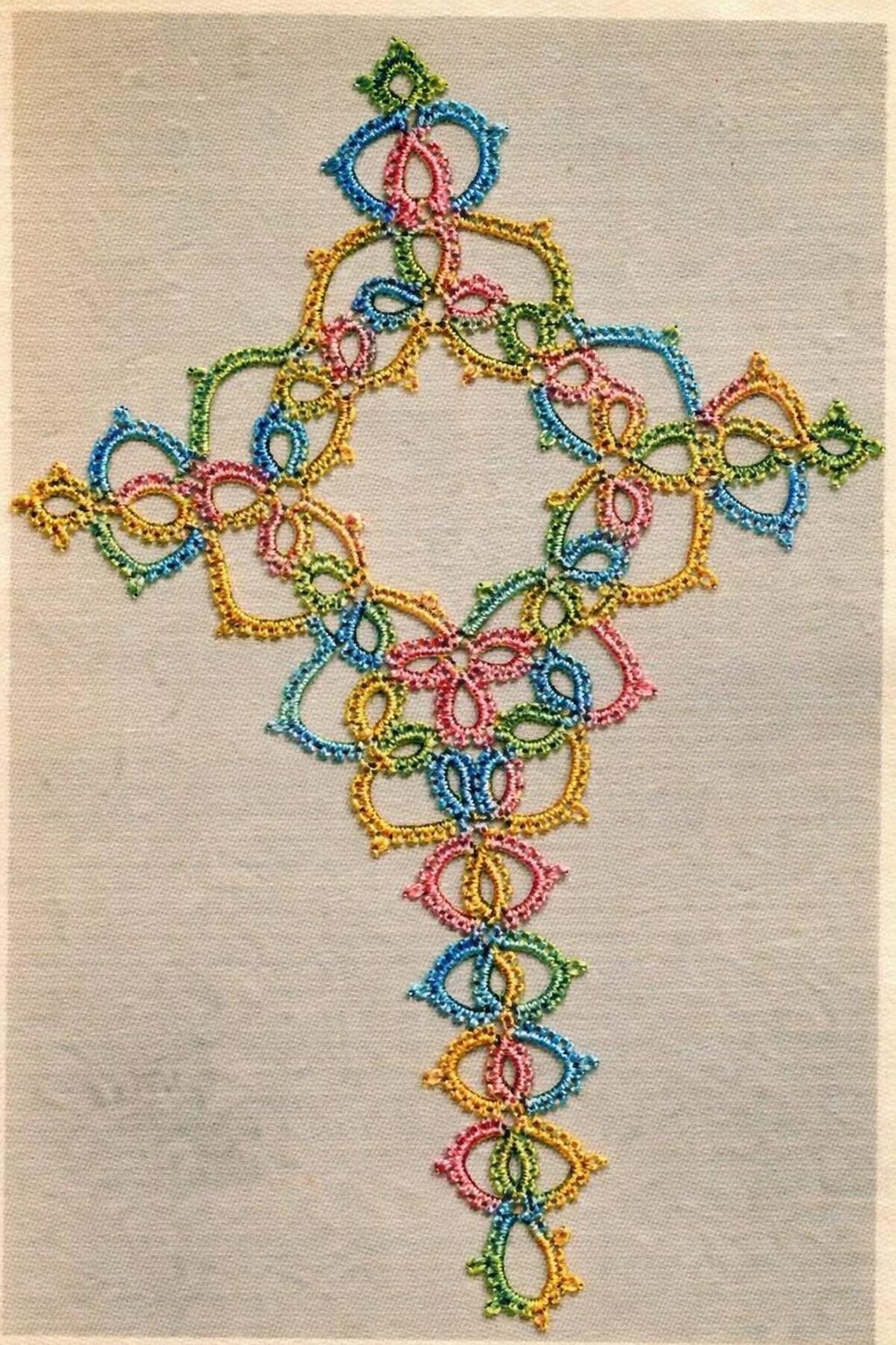 1960s Cross Tatting Pattern PDF, Bible Bookmark Baptism Towel, Digital ...
