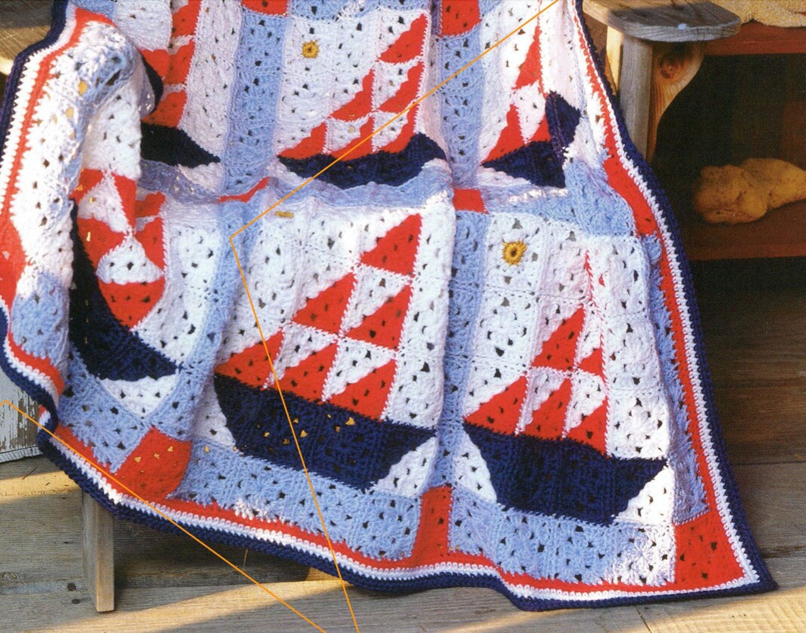 Granny Square Sail Boat Crochet Blanket Pattern Instant | Etsy