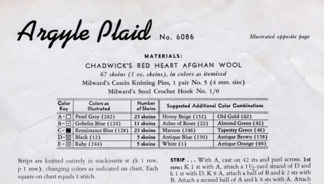 3 Color Chart Argyle Plaid Knit Blanket Pattern Classic Mid | Etsy