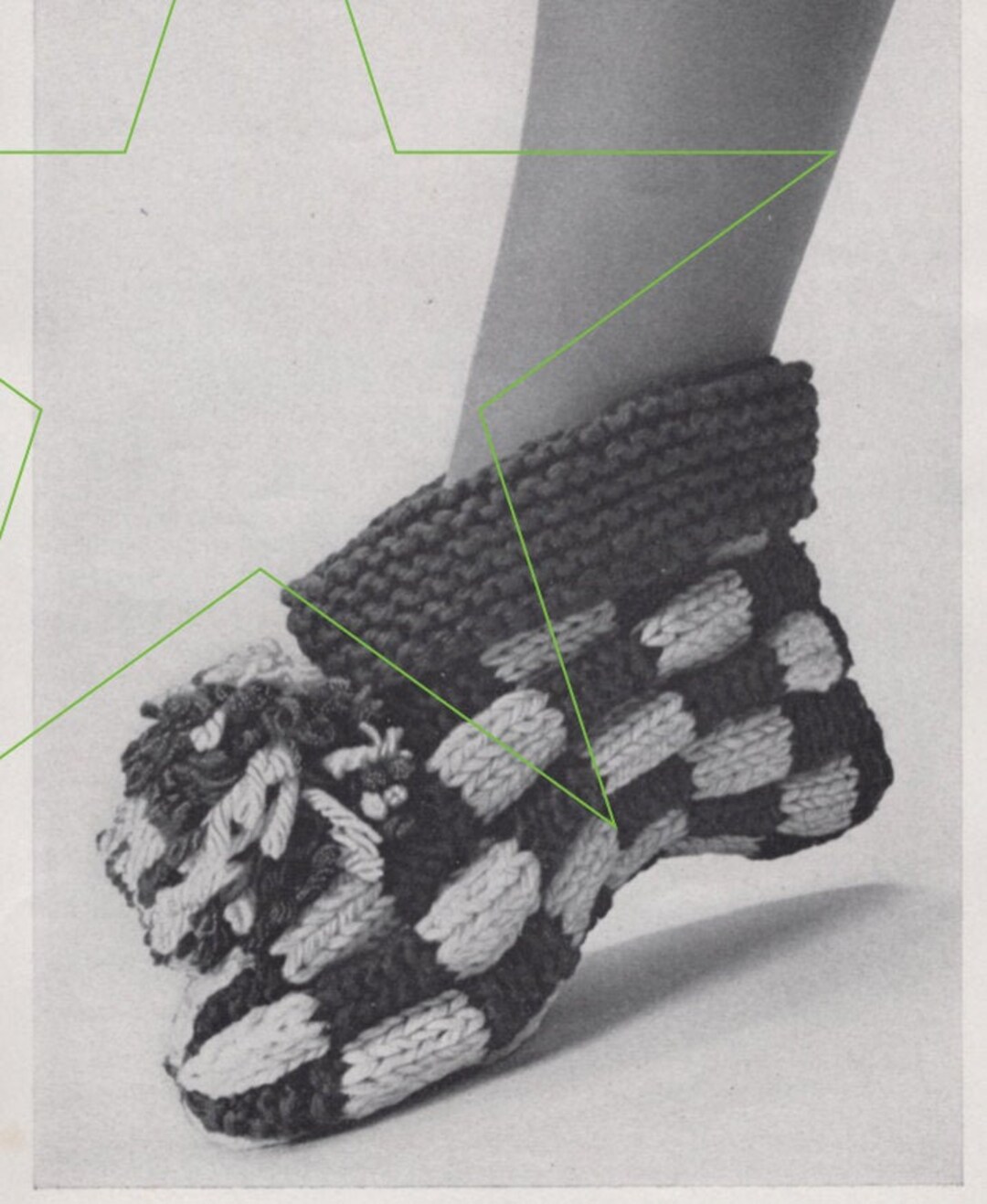 Chunky Checkered Knit Slippers Pattern Pdf Instant Digital Download ...