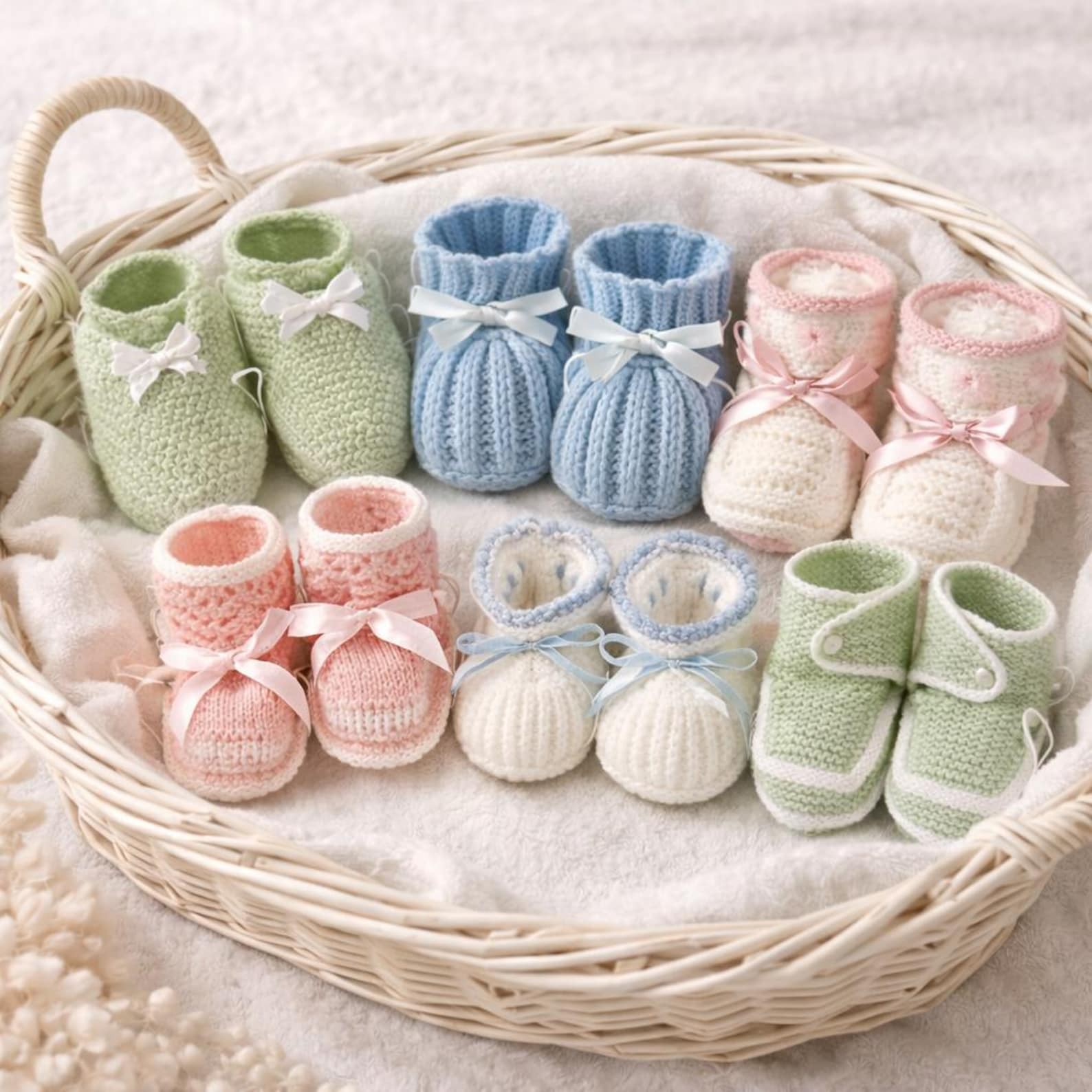 6 Vintage 1960s Perfect Little Baby Booties Socks Knitting Patterns Pdf ...