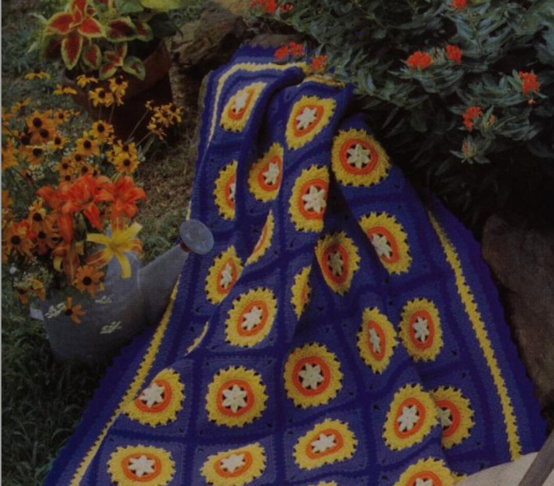 Retro 80s Motif Crochet Blanket Pattern Pdf, A Vintage Afghan to ...