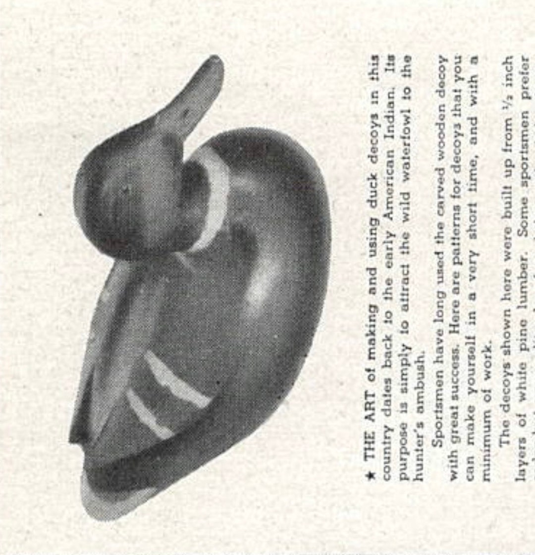1940s Vintage Woodworking Plans Pdf Make Your Own Duck Decoy, Instant ...