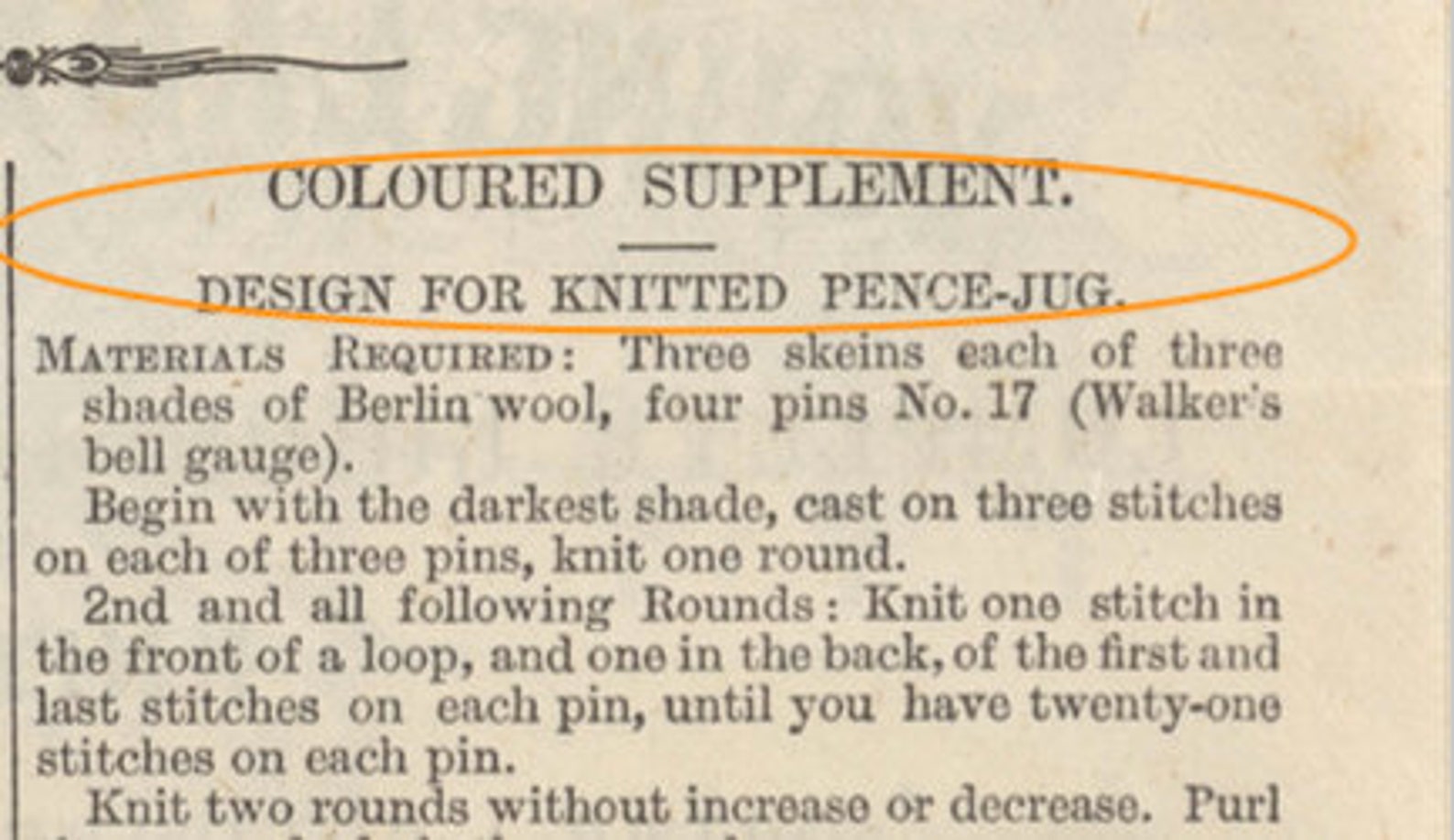 Victorian Pence Jug Knit Pattern Rare Museum Quality 1880s | Etsy