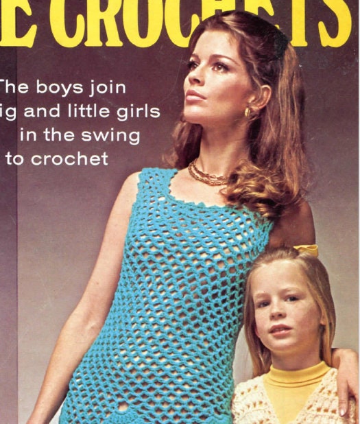 Beach Pool Dress Crochet Pattern, 70s Vintage, Instant Digital Download ...