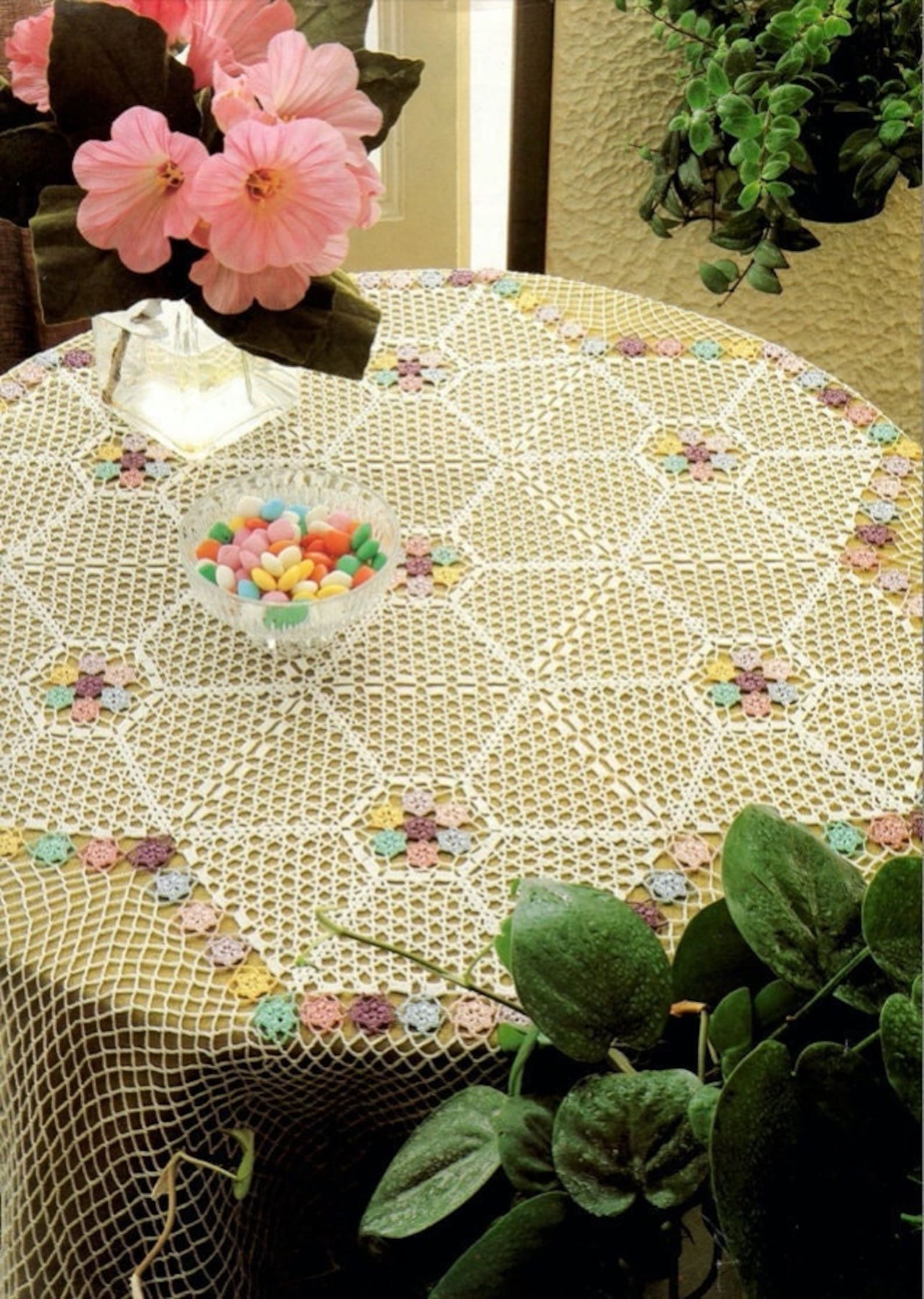 1980s Pastel Tablecloth Crochet Pattern Pdf, Instant Digital Download ...