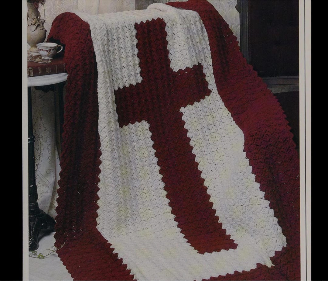 Christian Cross Crochet Blanket Pattern - Religious Home Decor, Instant ...