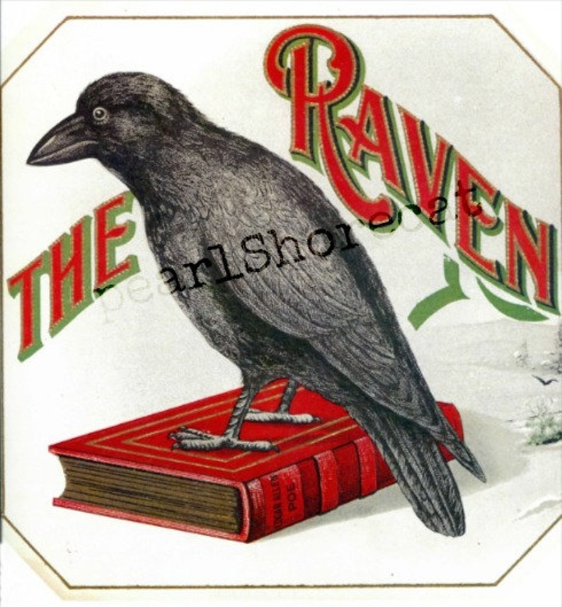 The Raven Vintage Cigar Label Instant Digital Download Clipart Print Ad ...