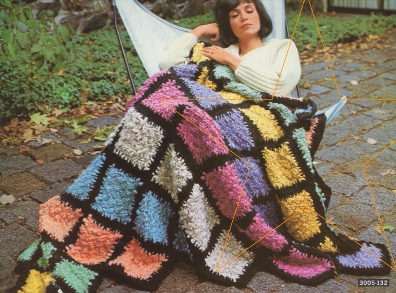 Pastel Colors Blanket Knitting Pattern Pdf Instant Digital Download 70s ...