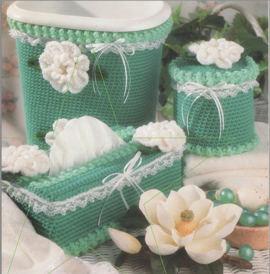 7 Piece Bathroom Set Toilet Paper Tissue Topper Rug Seat Lid & - Etsy