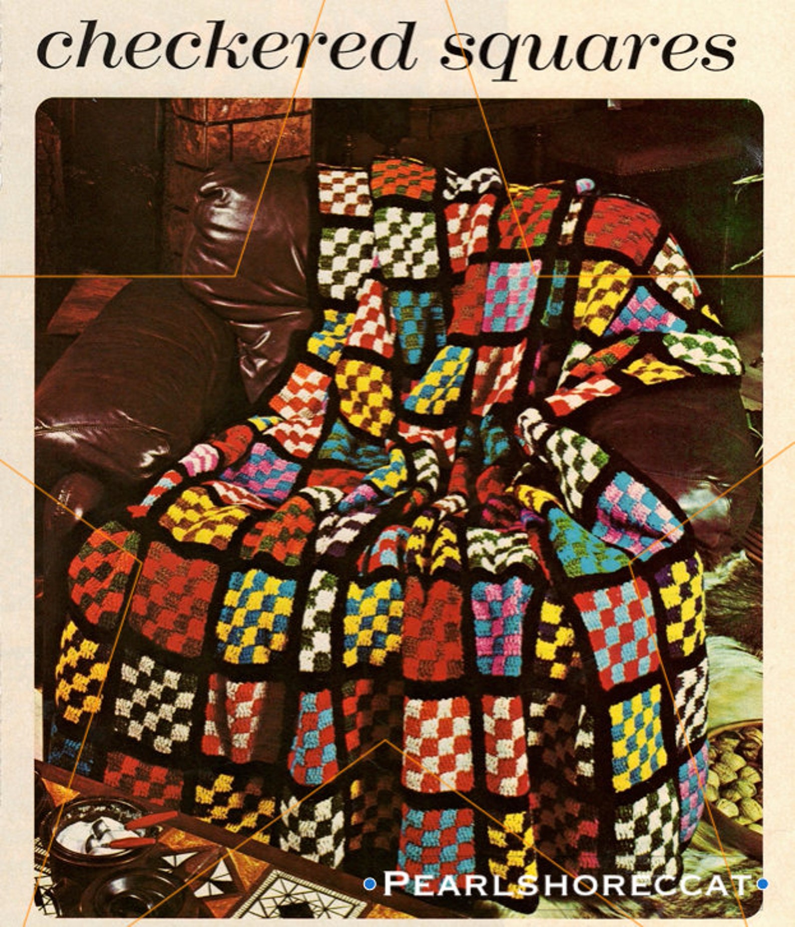 Checkered Granny Square Crochet Blanket Pattern, Boho Style Chic Afghan ...