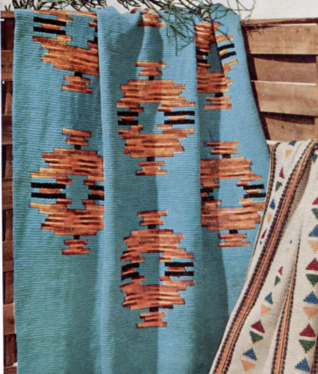 Turquoise Navajo Crochet Blanket Pattern Pdf, Instant Digital Download ...