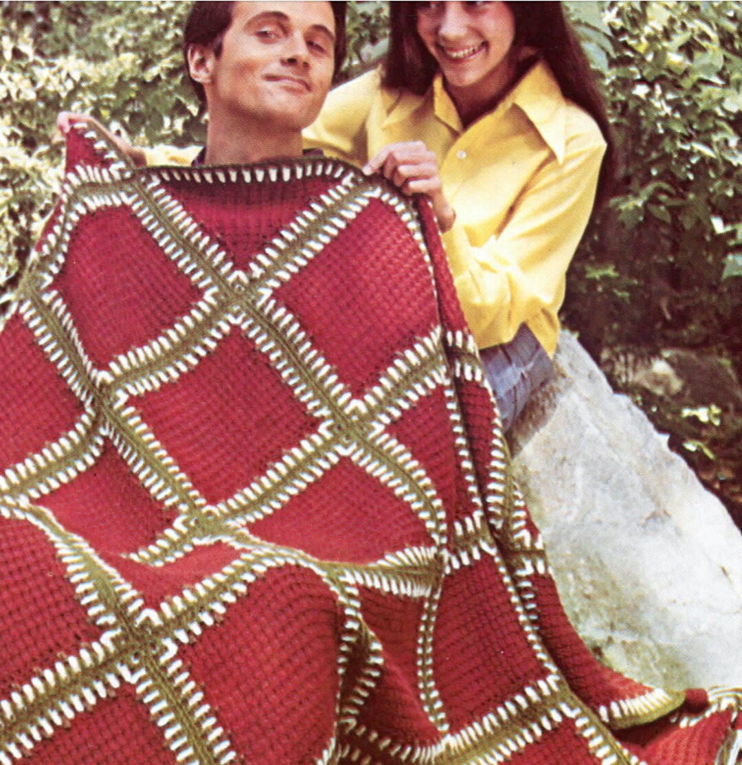 70s Squares Crochet Blanket Pattern Pdf, Instant Digital Download, Neat ...