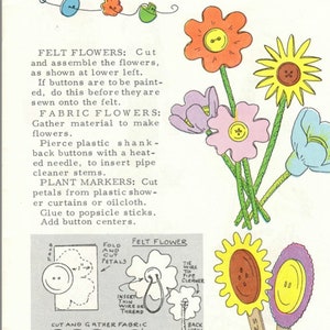 25 Vintage 70s Kids Crafts Easy DIY Felt Button Pin Paper Glue Craft ...