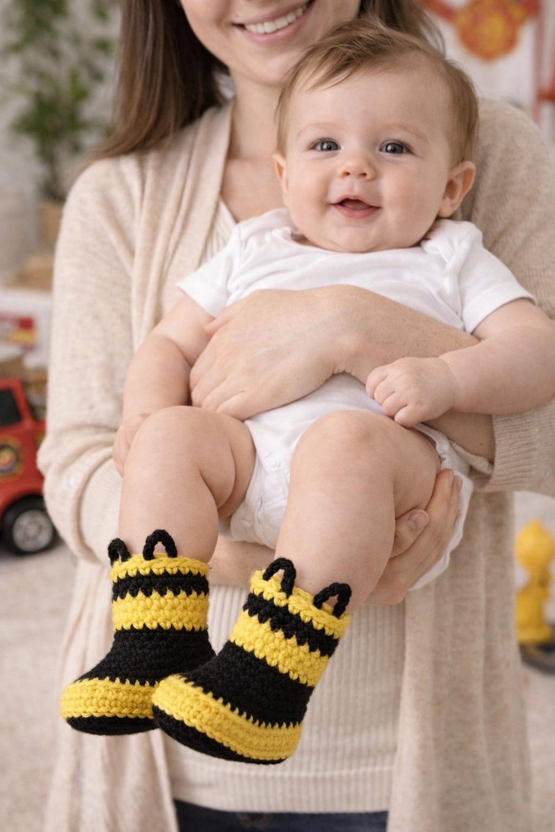 Fireman Baby Booties Crochet Pattern, Instant Digital Download Pdf ...