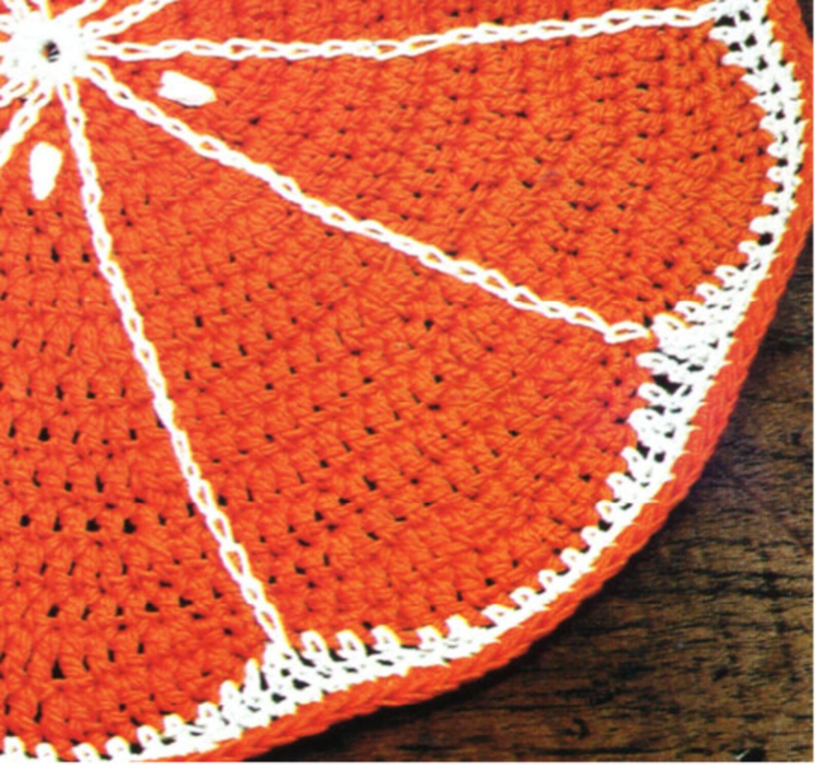 Delicious Crochet Orange Slice Placemat Pattern 1980s Hot Pad | Etsy