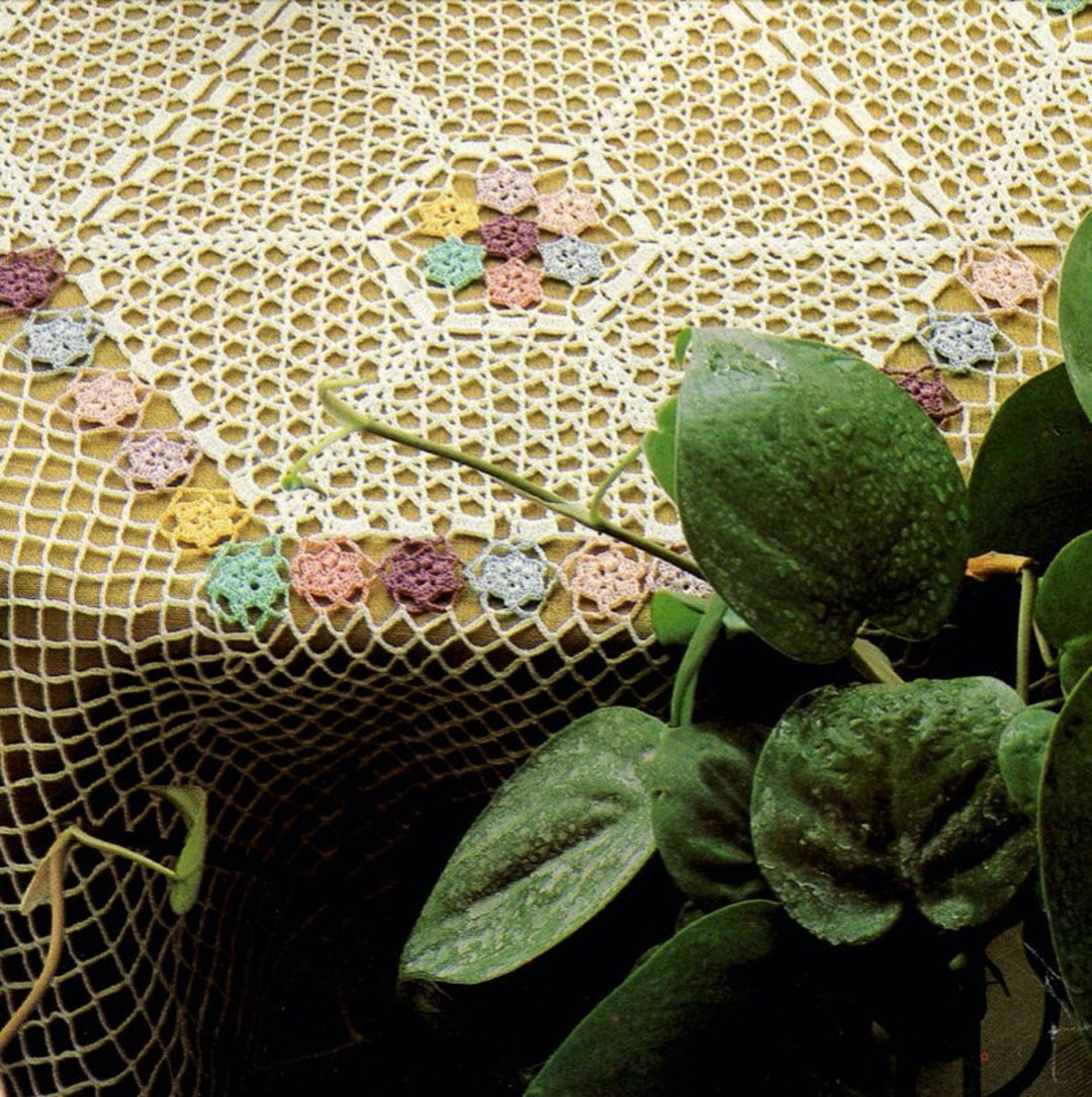 1980s Pastel Tablecloth Crochet Pattern Pdf, Instant Digital Download ...
