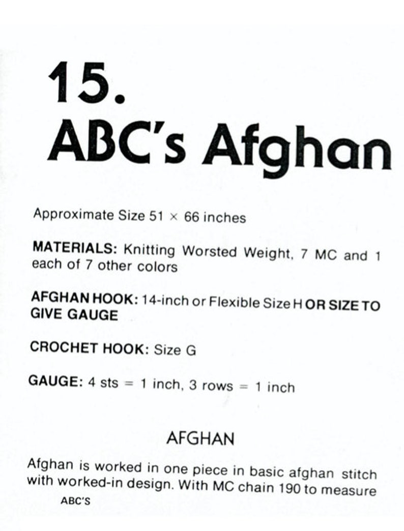 Iconic Alphabet Baby Blanket Crochet Pattern, Afghan Stitch With Chart ...