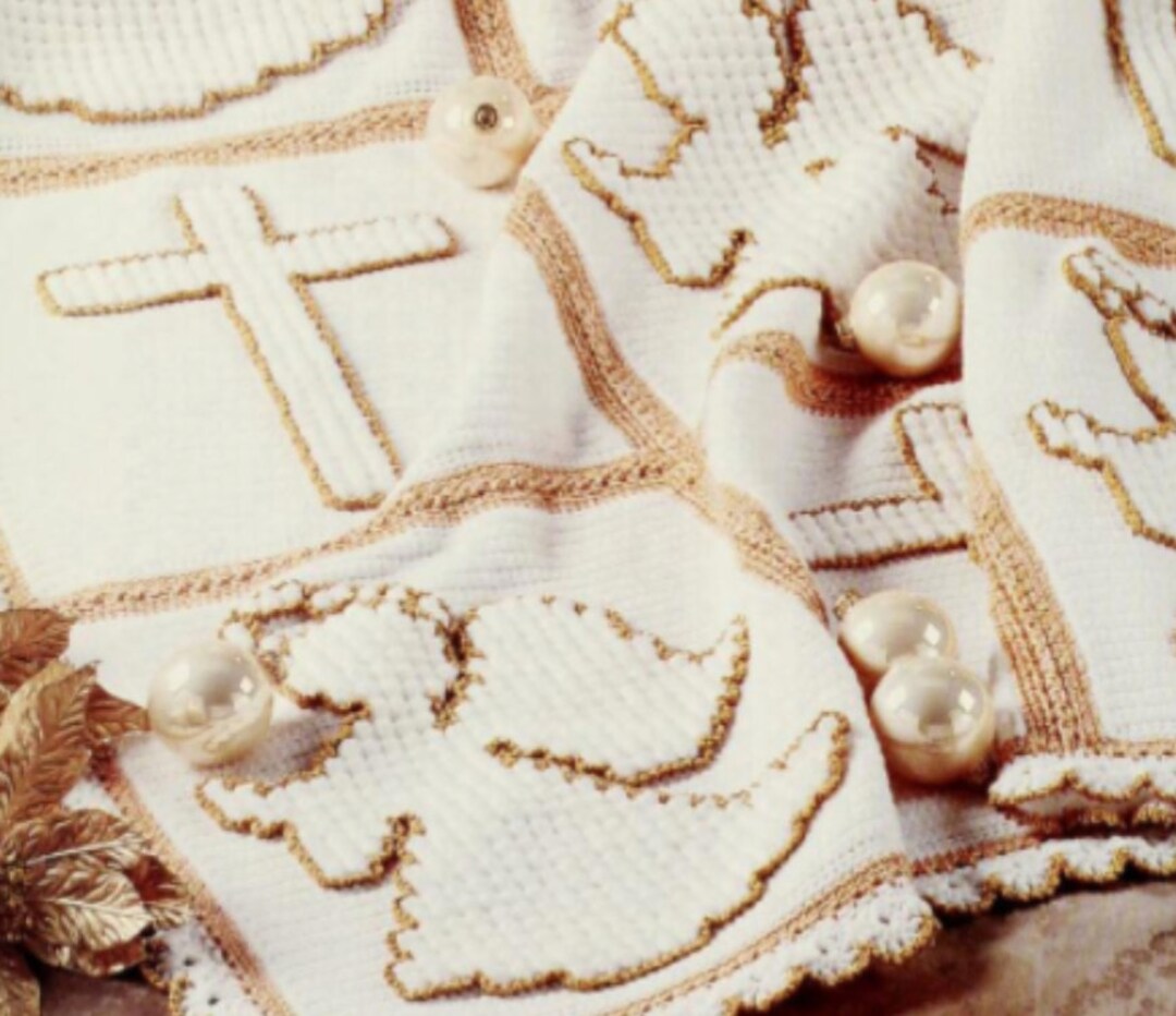 Angel and Crosses Crochet Blanket Pattern Pdf Instant Digital Download ...