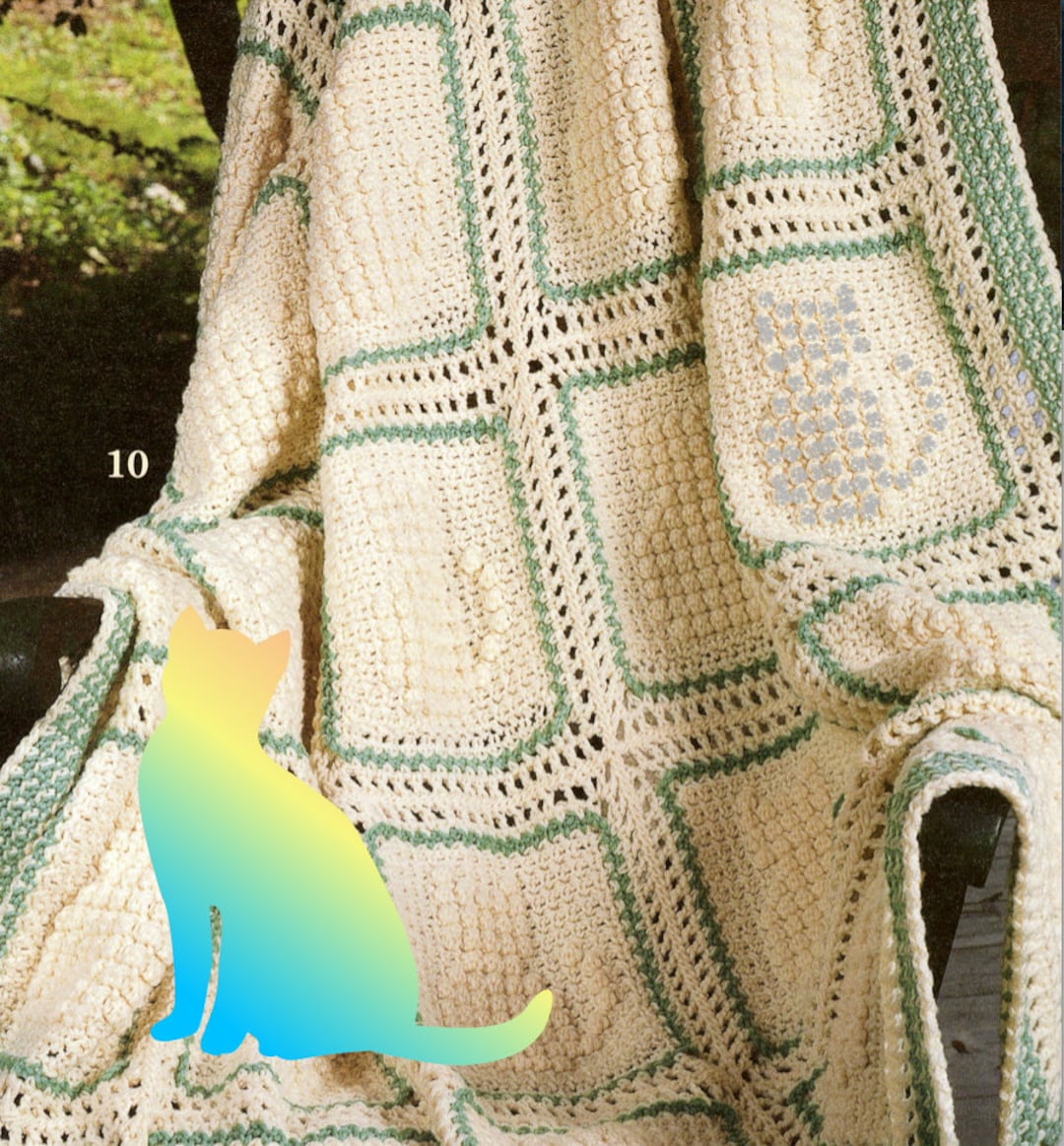 Vintage Cats Crochet Blanket Pattern, Instant Digital Download Pdf, 53 ...