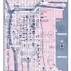 60s Mod Pink Retro Chicago Illinois City Street Vintage Map, Instant ...