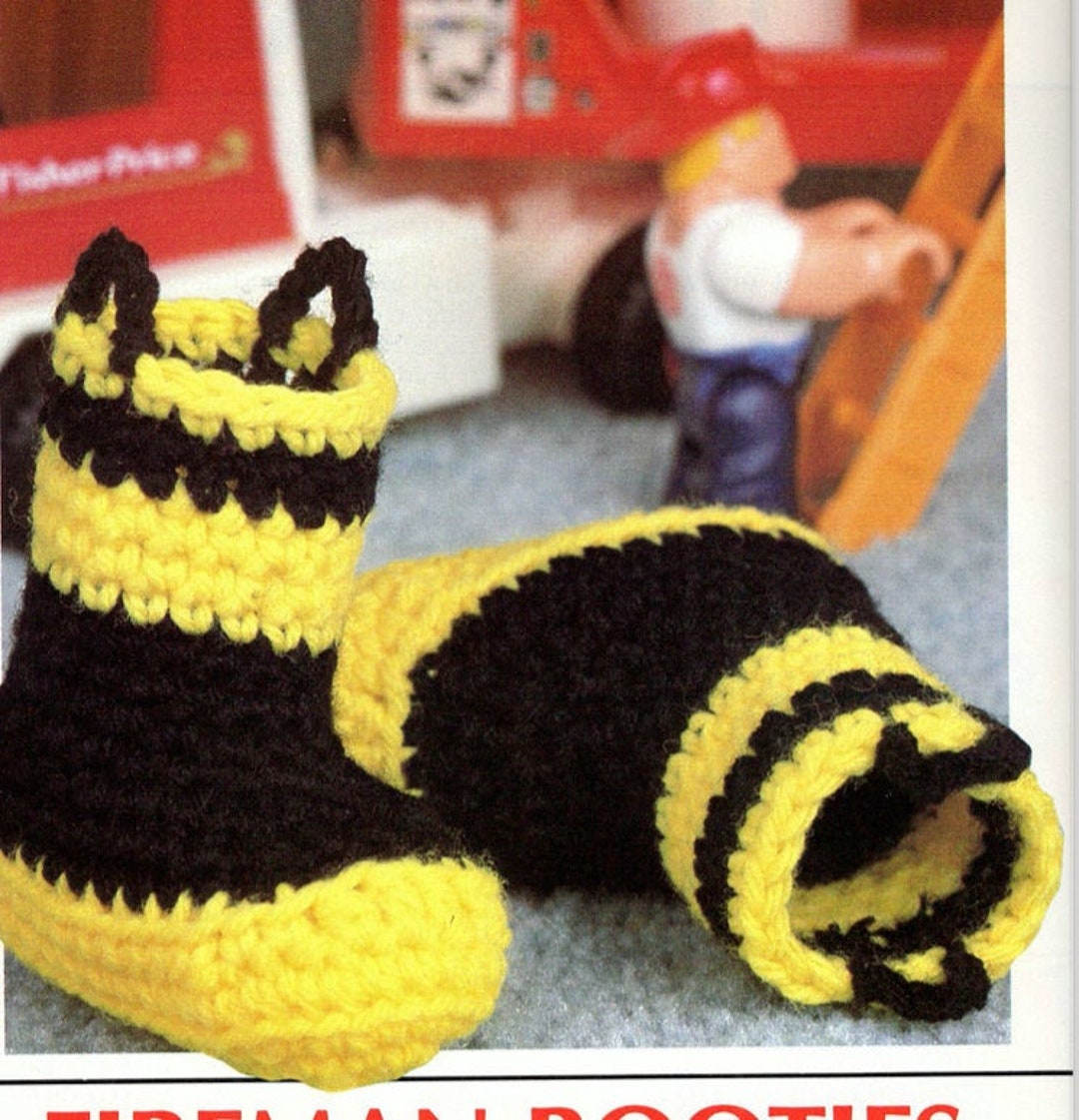 Fireman Baby Booties Crochet Pattern, Instant Digital Download Pdf ...