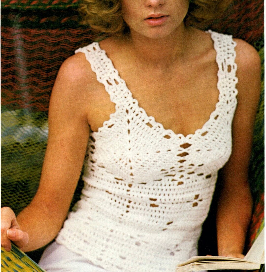 Boho-inspired White Crochet Camisole Top Pattern - DIY Retro Summer ...