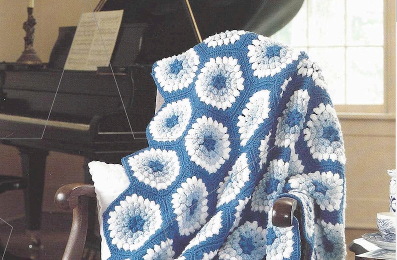 Vintage Crochet Blanket Pattern Pdf Instant Digital Download, Funky ...