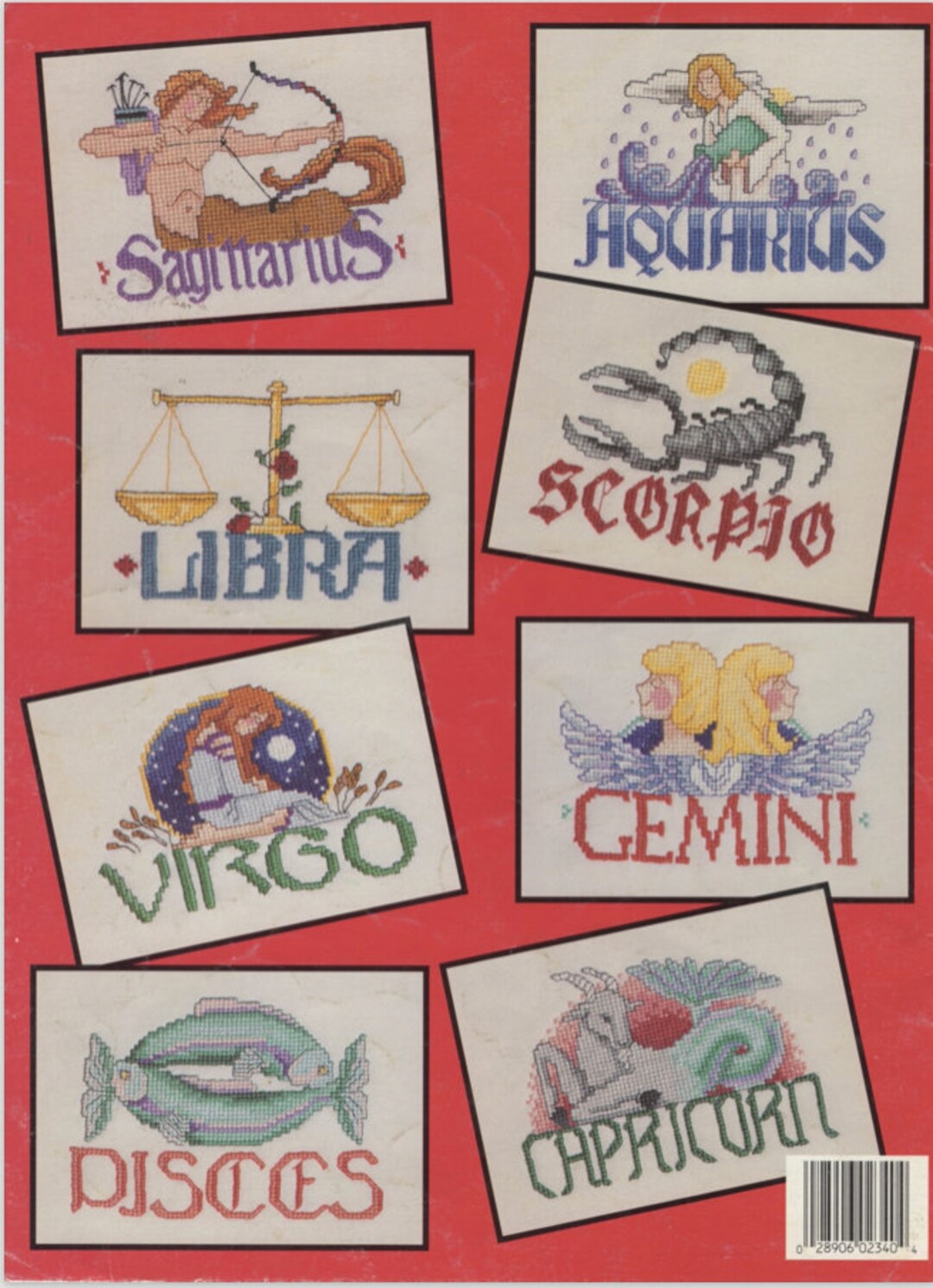 12 Retro Astrology Sign Cross Stitch Patterns Pdf, Zodiac Signs - Virgo ...