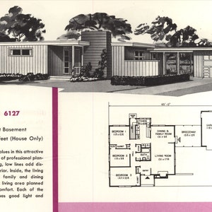 22 MCM Vintage House Plans Ebook, Instant Digital Download Pdf, Mid ...