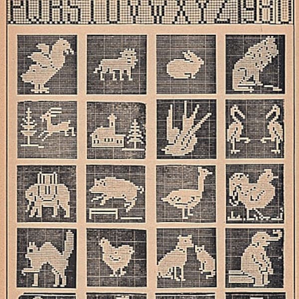 Filet Crochet Alphabet Patterns - Etsy