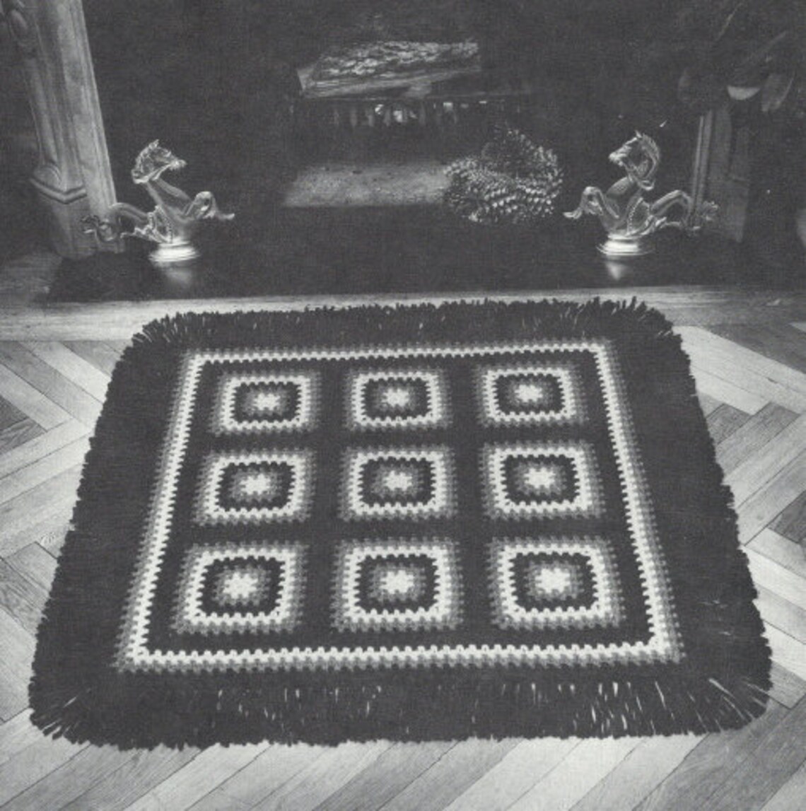 So Easy Vintage Crochet Granny Square Rug Classic Pattern 2x3 - Etsy