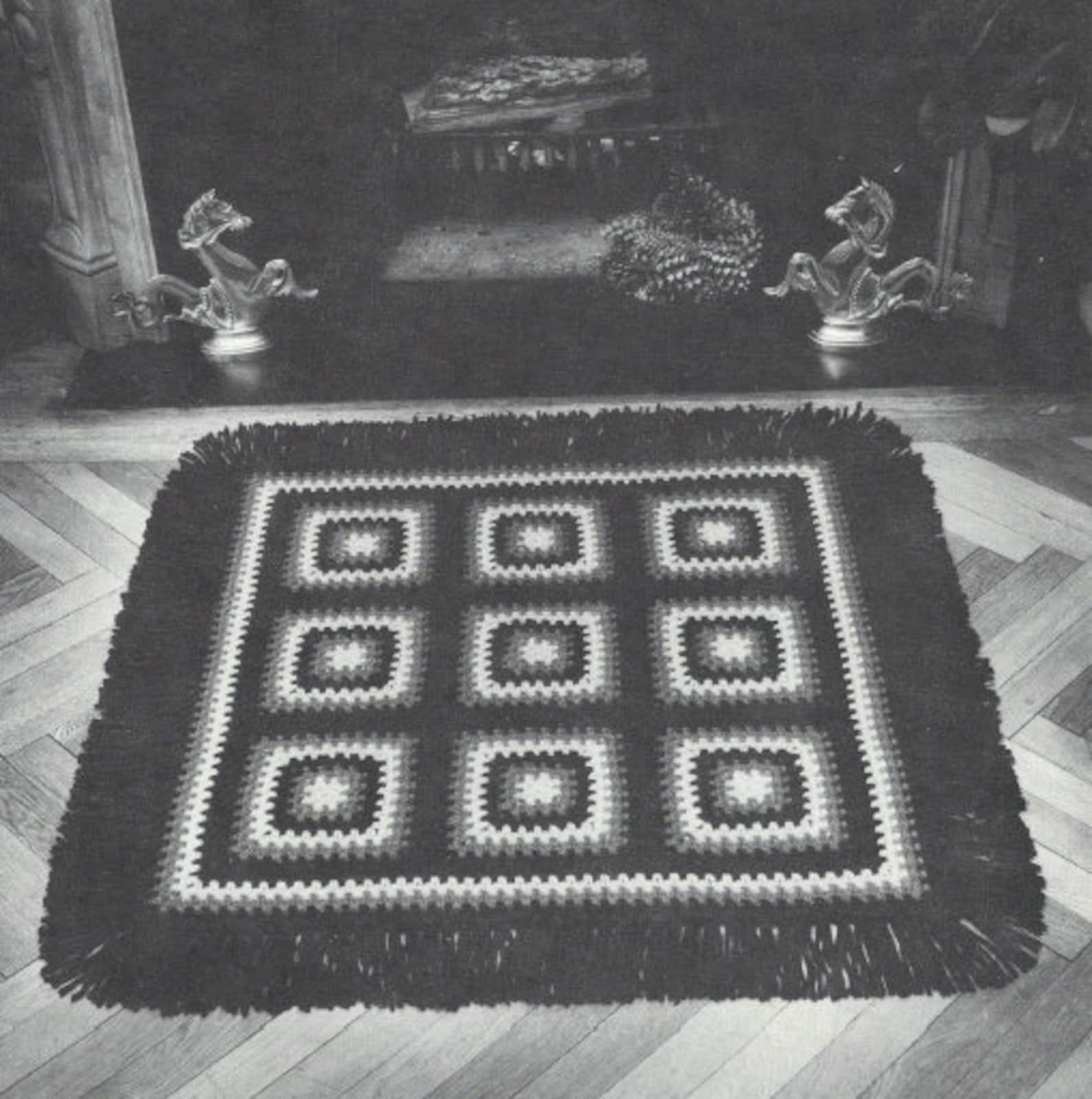 So Easy Vintage Crochet Granny Square Rug Classic Pattern 2x3 - Etsy