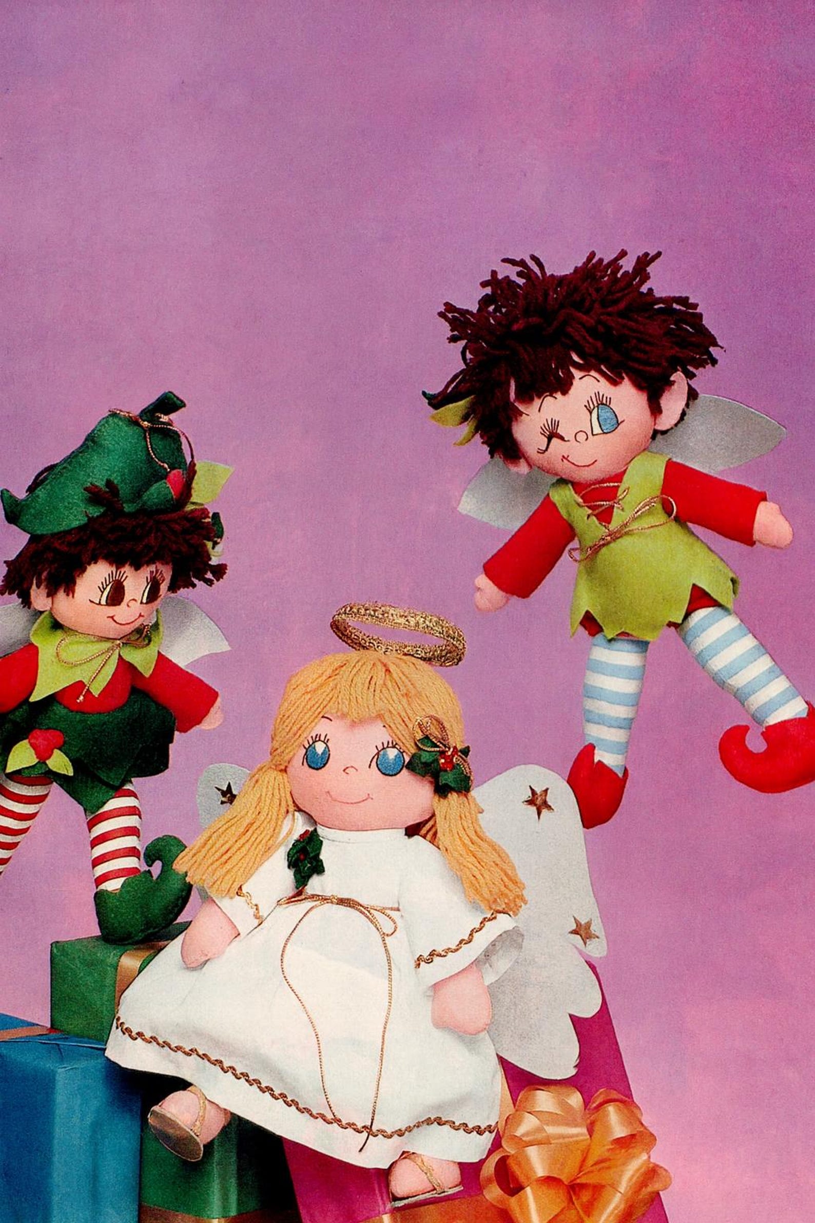 Vintage Christmas Pixie Patterns PDF: Holiday Trio Angel DIY Felt and ...