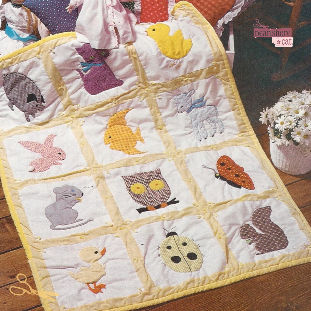 Vintage 70s Cottagecore Quilt Pattern Pdf for Your Little One's Nursery ...