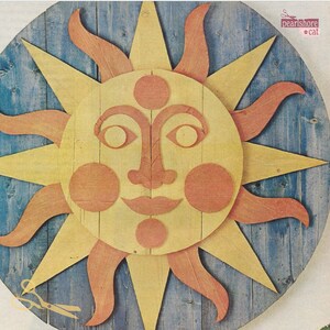 Vintage 70s Large Sun Reclaimed Wood Craft Project Pattern Pdf 44 ...