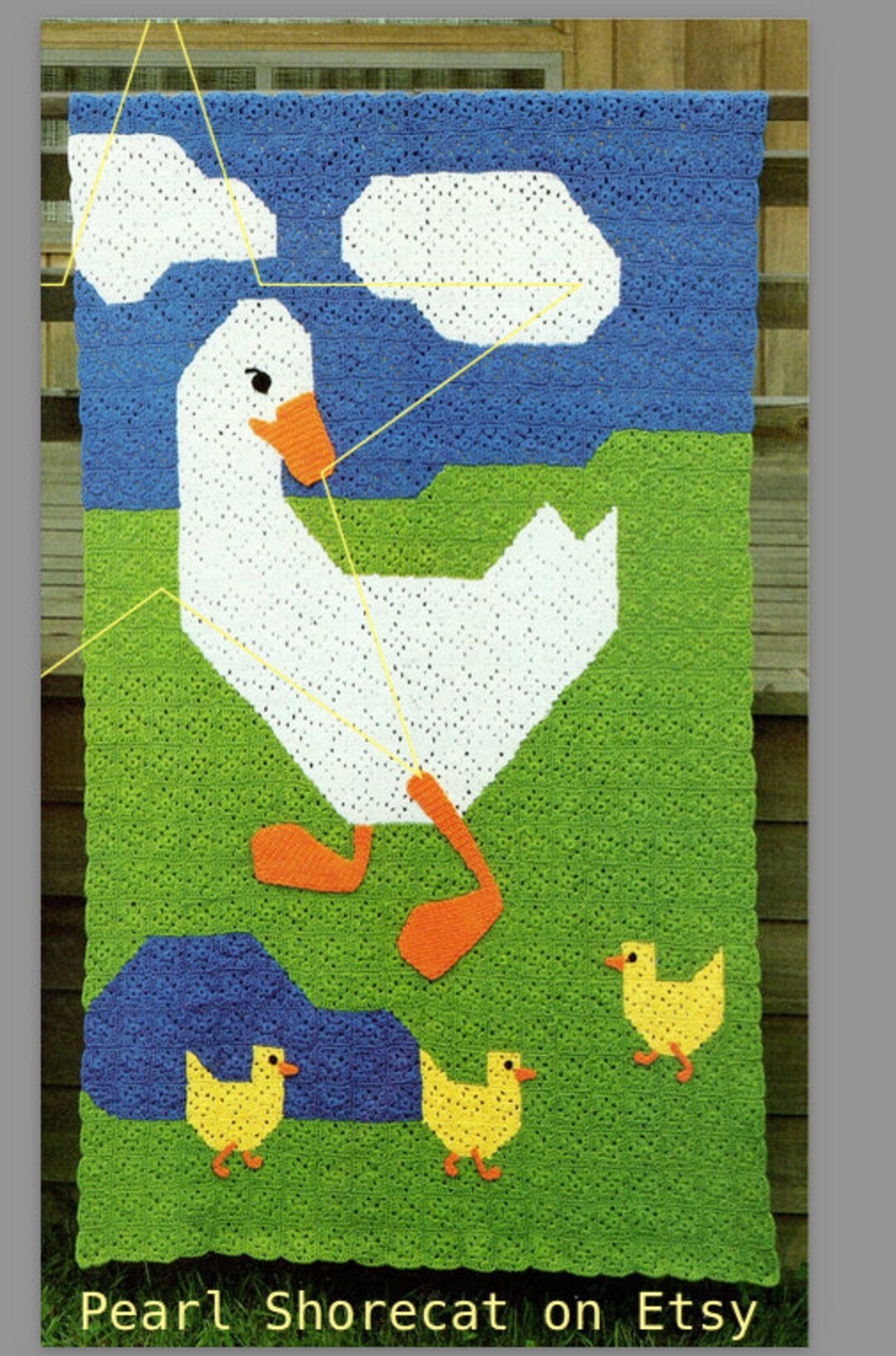 Ducks Granny Square Baby Blanket Crochet Pattern, Instant Digital ...