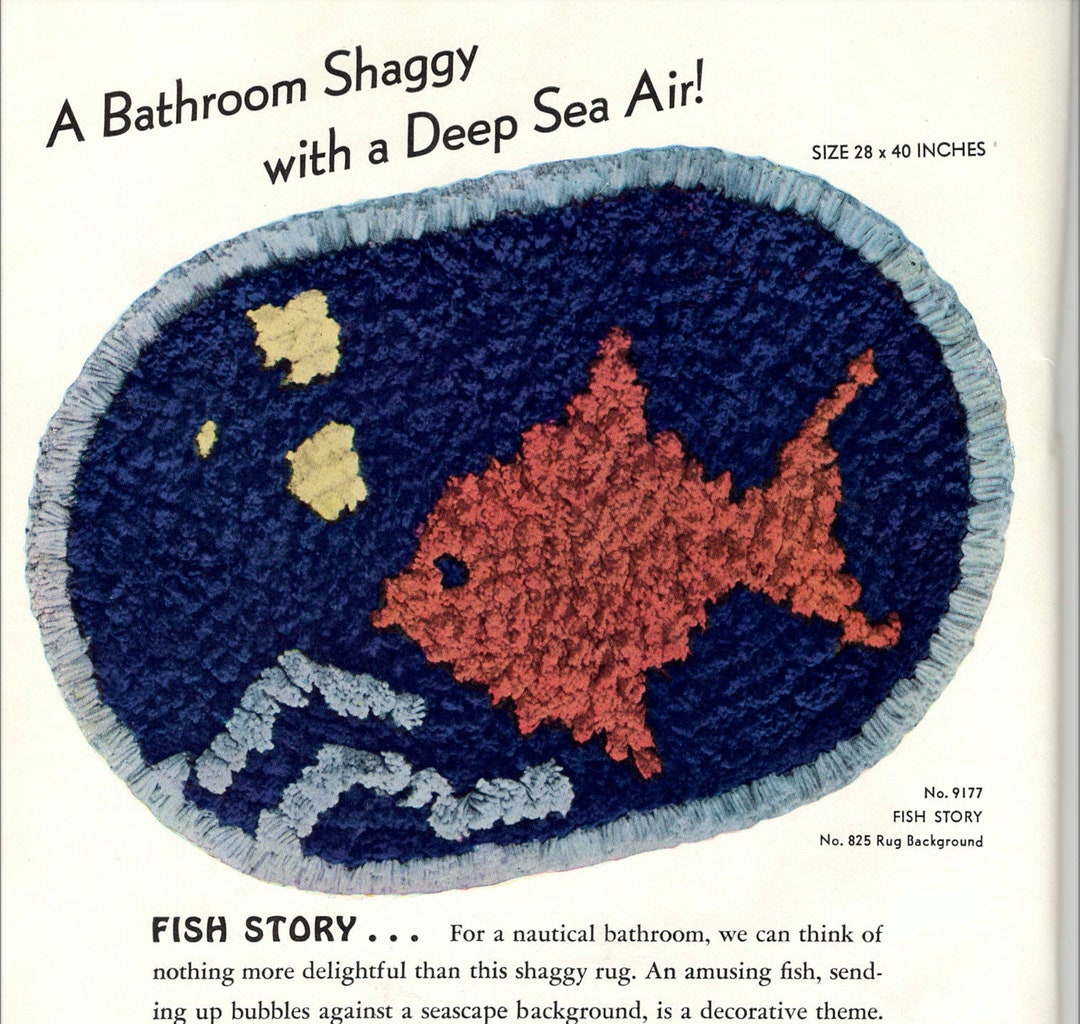 Be A Gold Fish 1940s Shag Rug Pattern Pdf Instant Digital Download ...