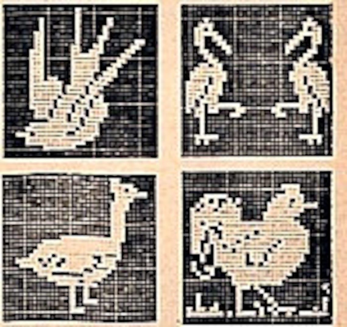 20 Animals Chart Filet Crochet Baby Blanket Pattern, Instant Download ...